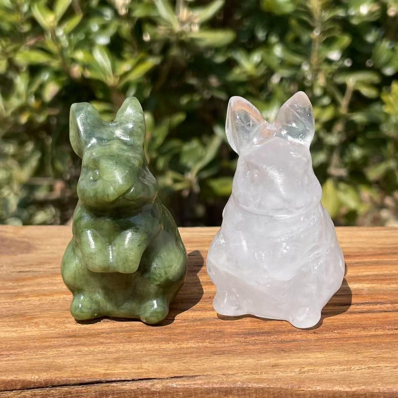 Hand-carved Natural Crystal Rabbit, Reiki Healing Gemstone, Home Decor ...