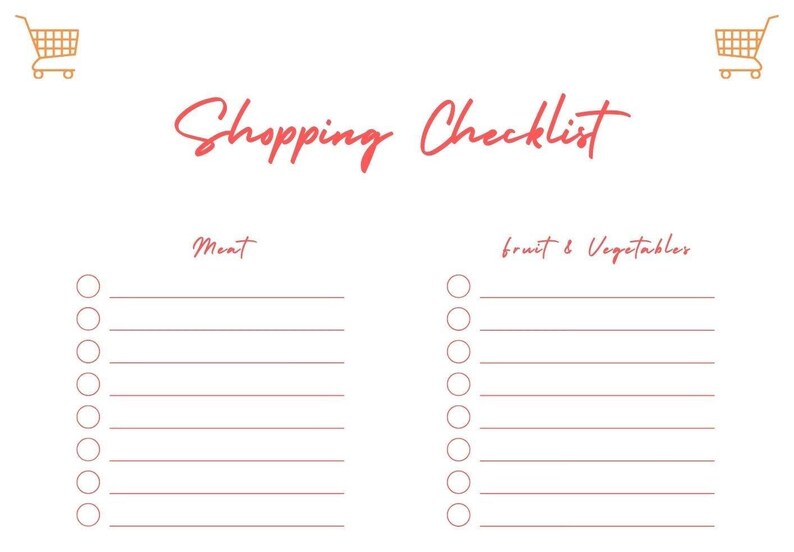 Printable Shopping Checklist Template - Etsy