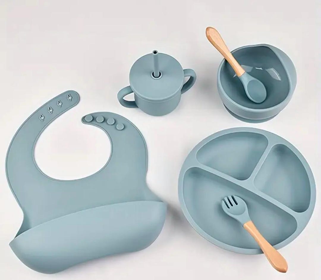 6-piece Baby Silicone Dinnerware Set - Etsy