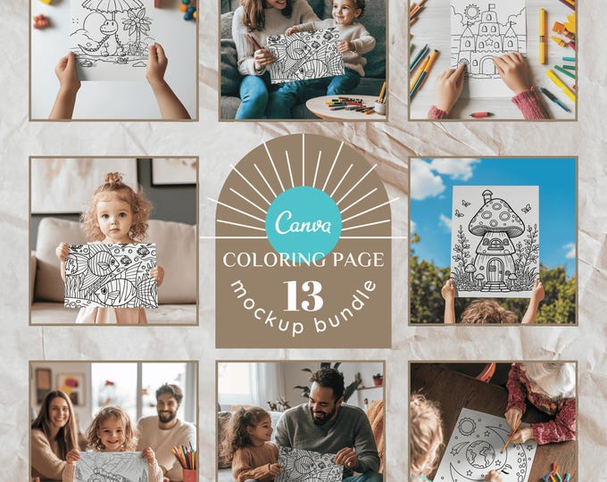 40 Coloring Page Mockups Frame Mock up Bundle Mock up Photograph Styled ...
