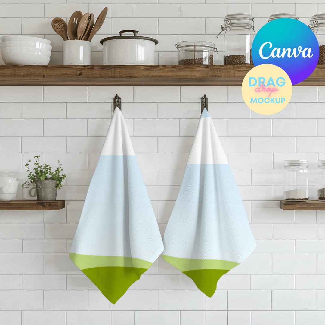 Kitchen Towel Mockup 1 Hand Towel Mockup Printify Mockups Tea Towel ...