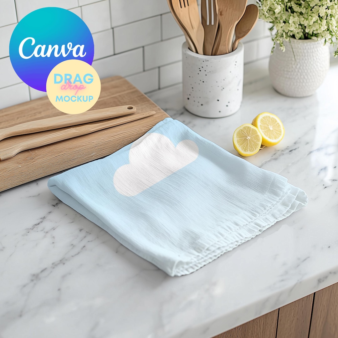 Kitchen Towel Mockup 2 Hand Towel Mockup Printify Mockups Tea Towel ...