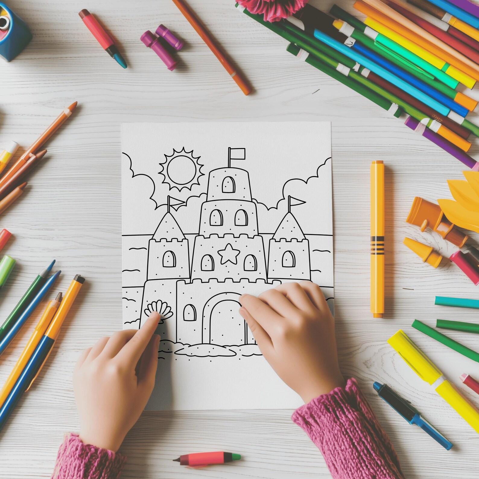 Coloring Page Mockup for Canva and Photoshop, Color Page Mockups ...