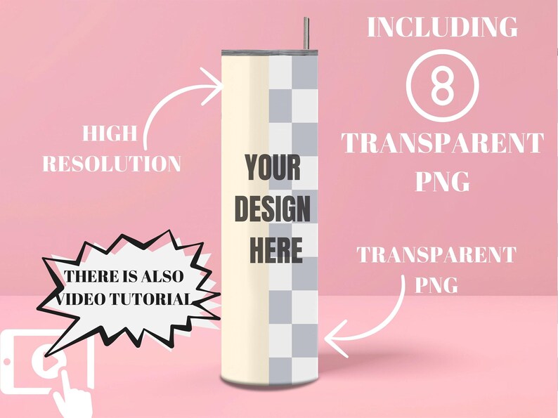 8 Realistic Rotating Tumbler Easy to Use Mockup , 20 Oz Tumbler Canva ...