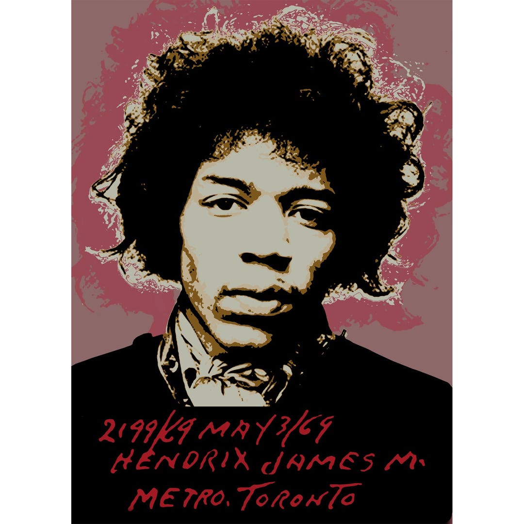 Jimi Hendrix Mugshot Pop Art Warhol Style - Etsy
