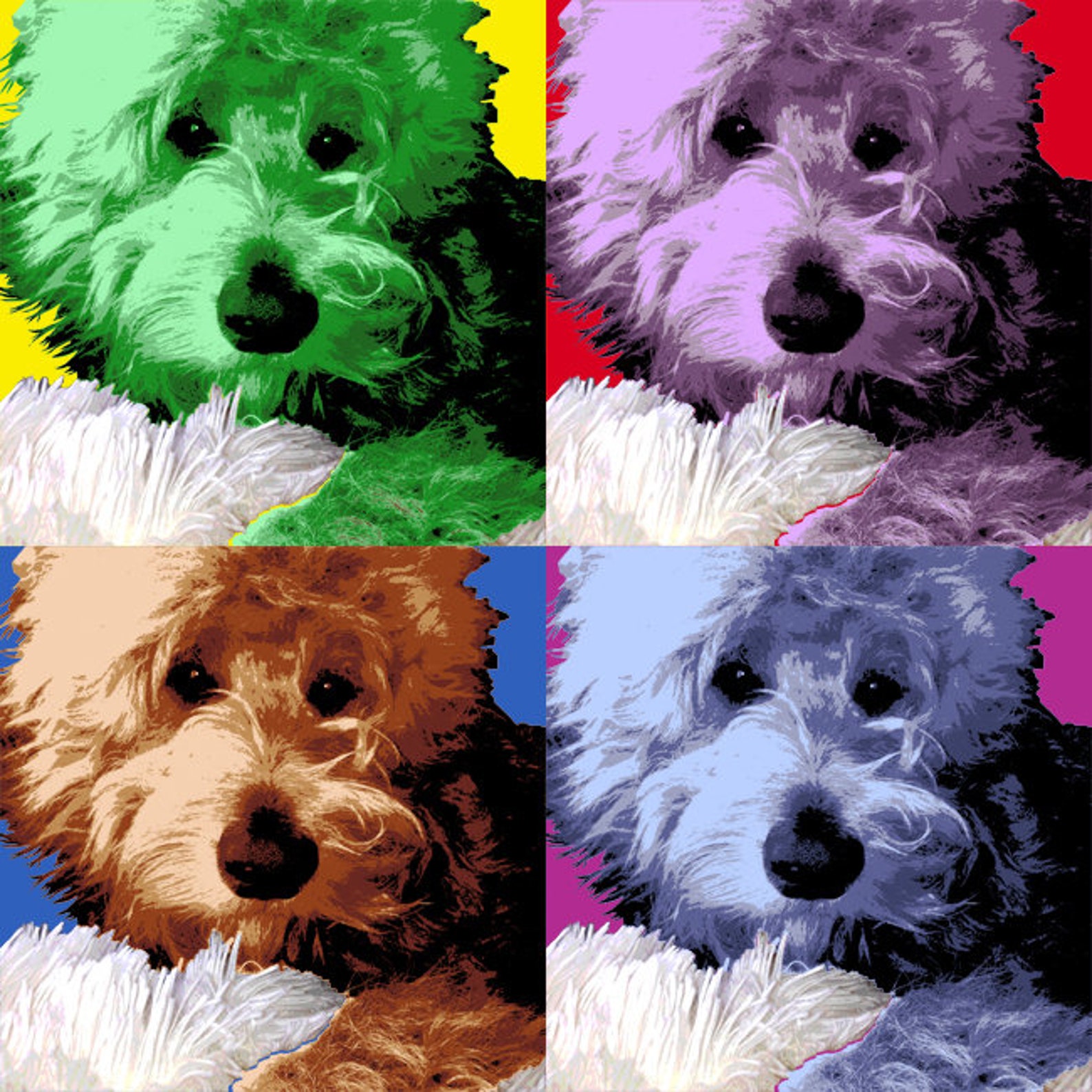 Custom Warhol Style Portrait Pets and People - Rolled or Stretched ...