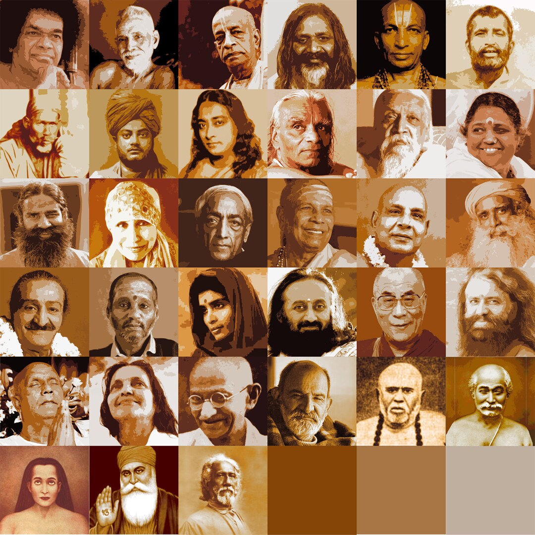 Indian Gurus Canvas Art: Custom Design, Spiritual Decor - Etsy
