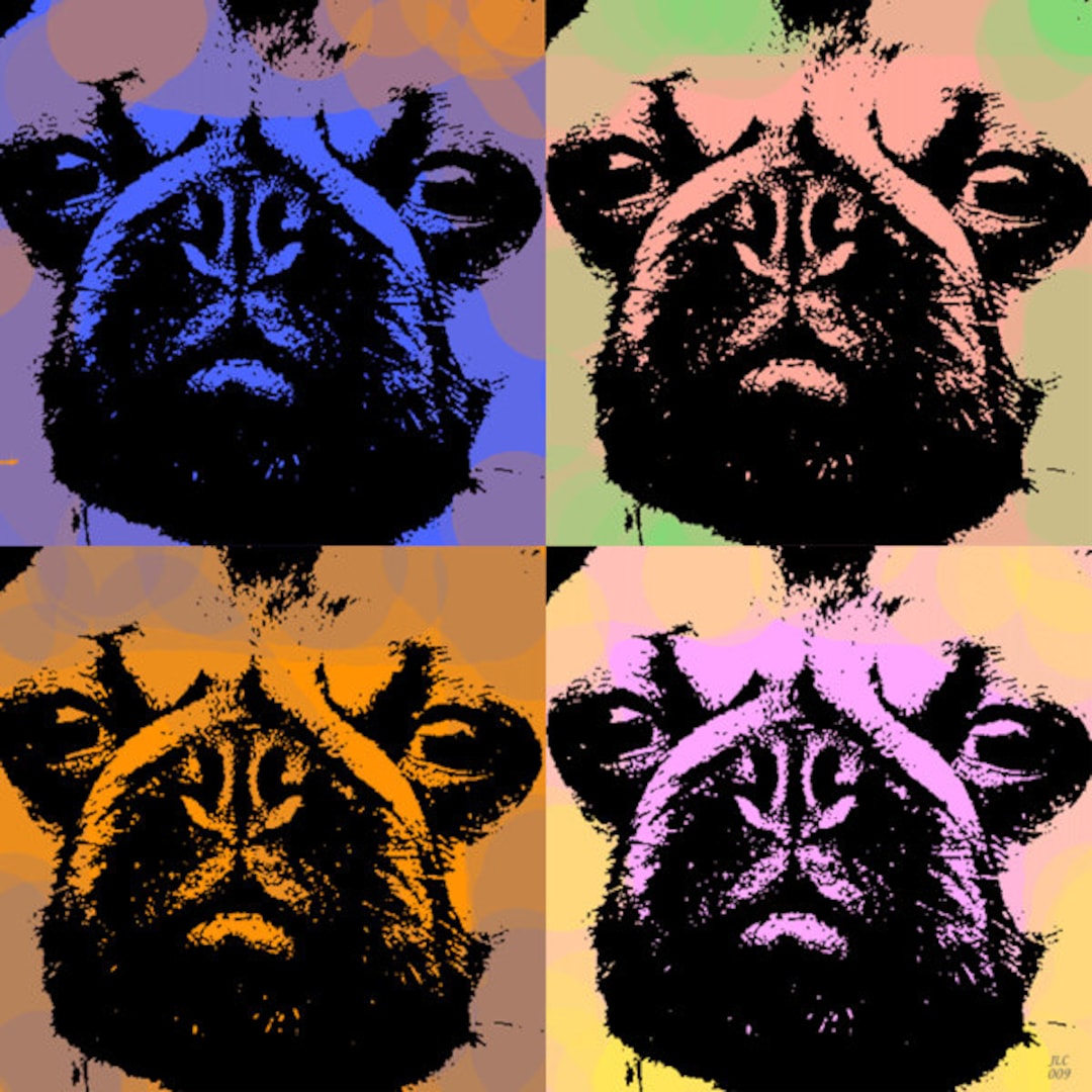 Pug Pop Art Warhol Style Print - Etsy