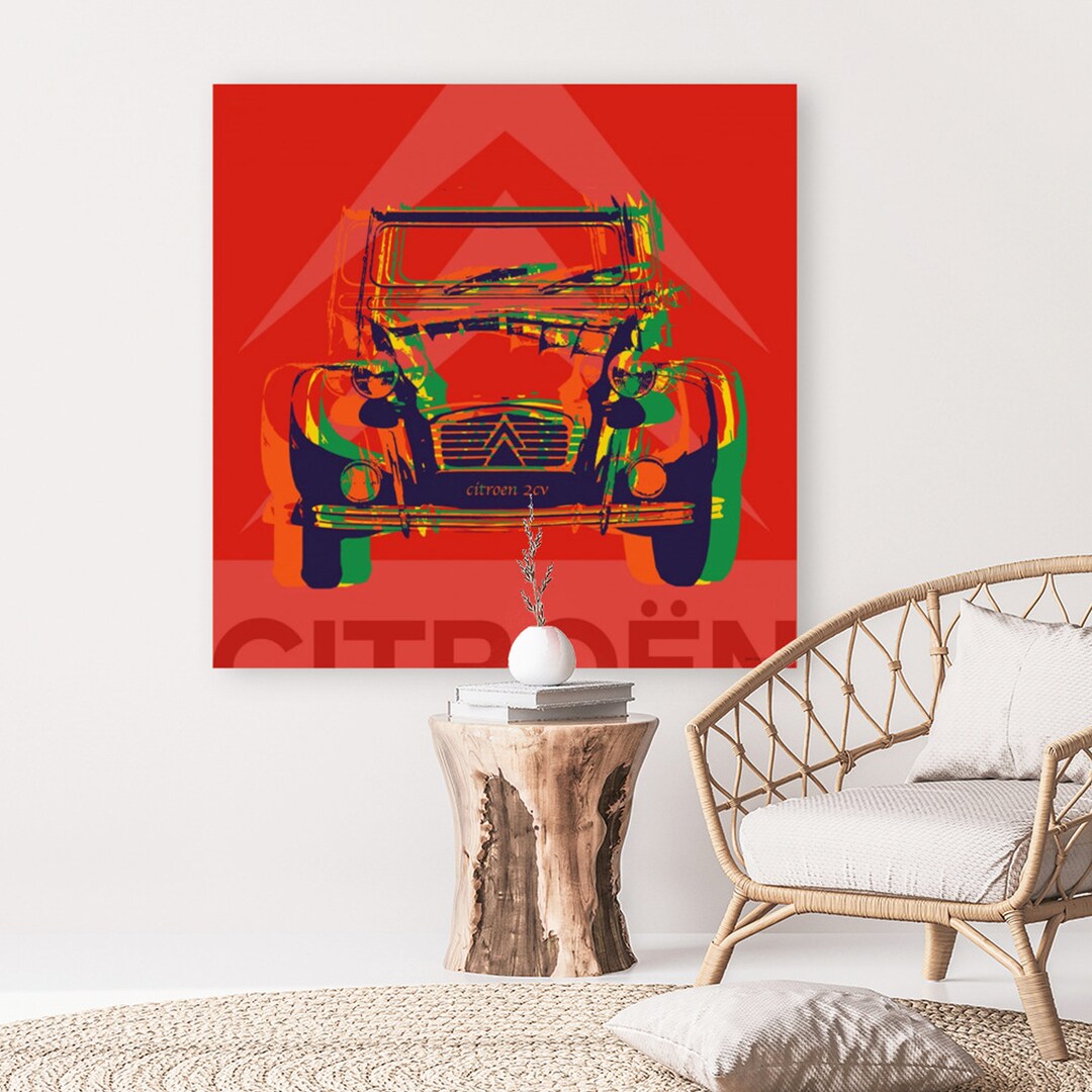 Citroen 2CV Pop Art Giclee Print on Canvas - Etsy