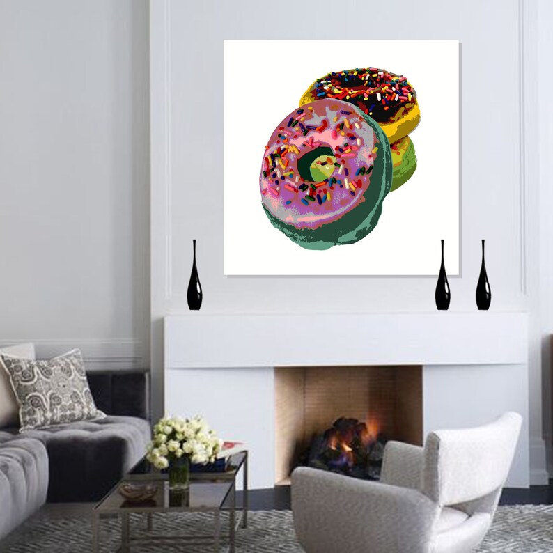 Donut Pop Art Print on Canvas | Etsy