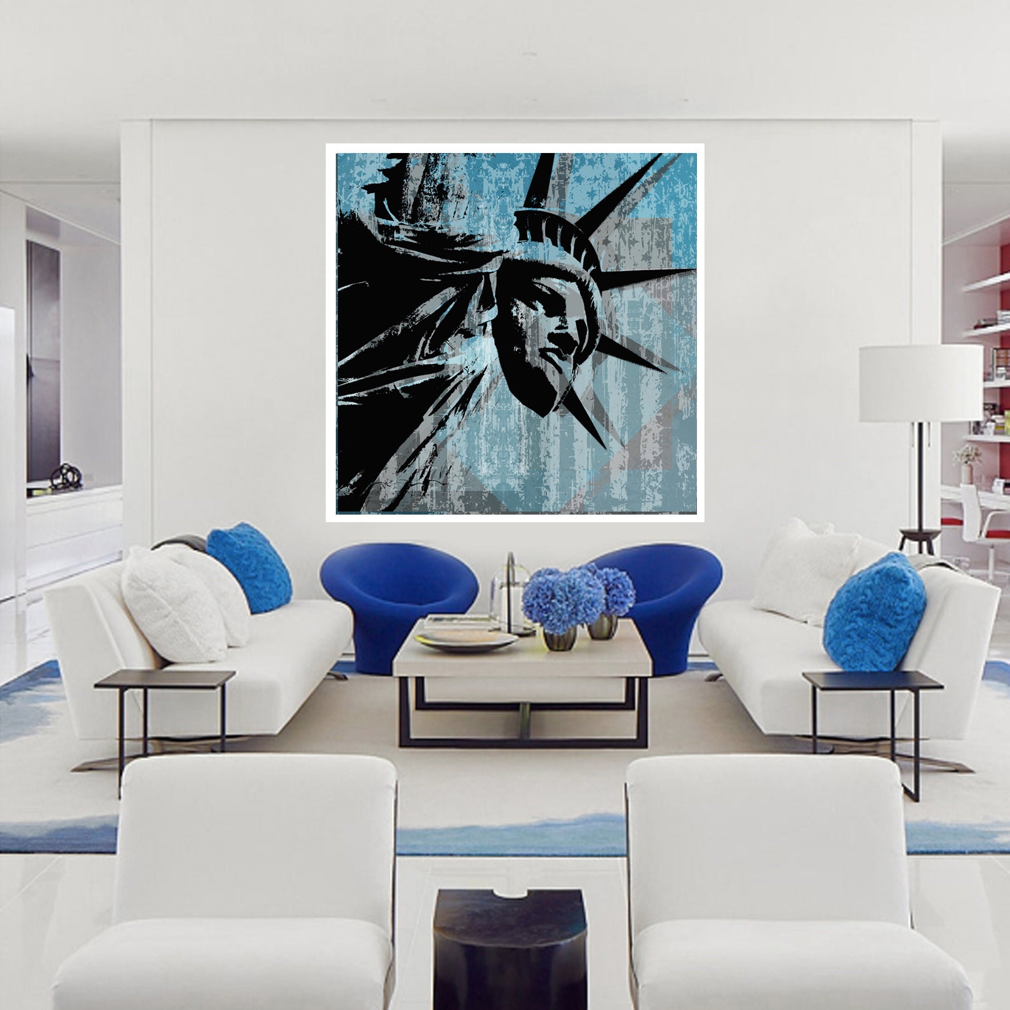 Statue of Liberty Pop Art Giclee Print on Canvas - Etsy