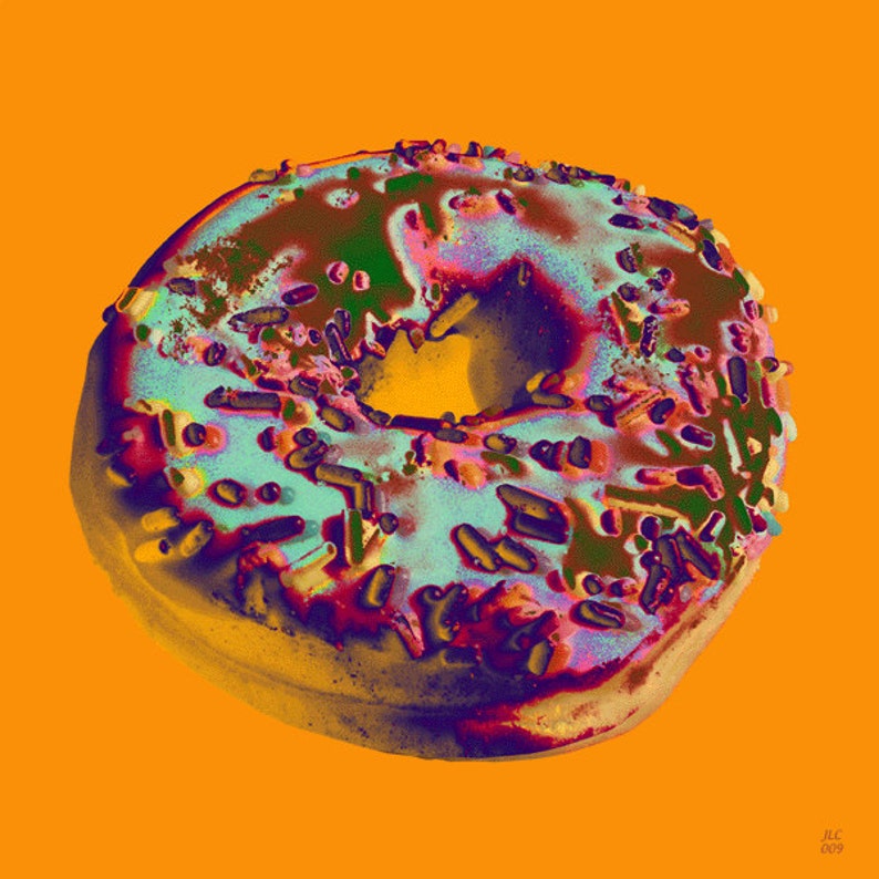 Donut Pop Art Warhol Style Print - Etsy
