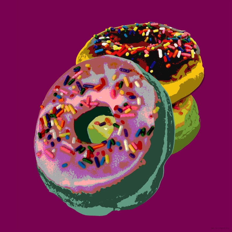Donut Pop Art Print | Etsy