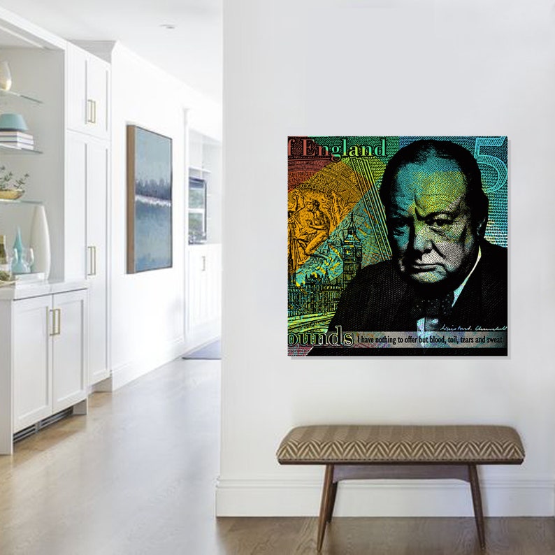 Winston Churchill Pop Art Warhol Style Print on Canvas - Etsy