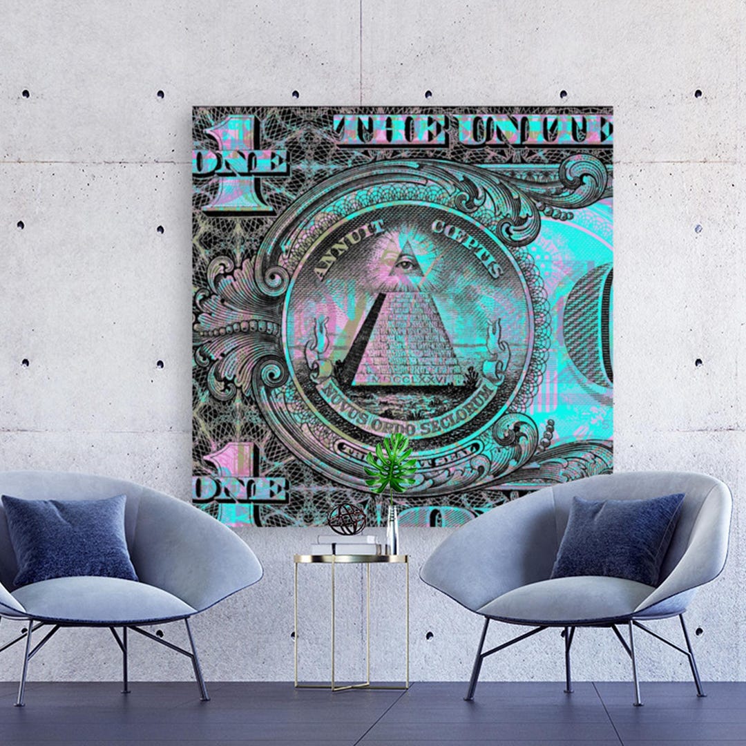 One-dollar-bill - Reverse Side - Warhol Style Print - Etsy