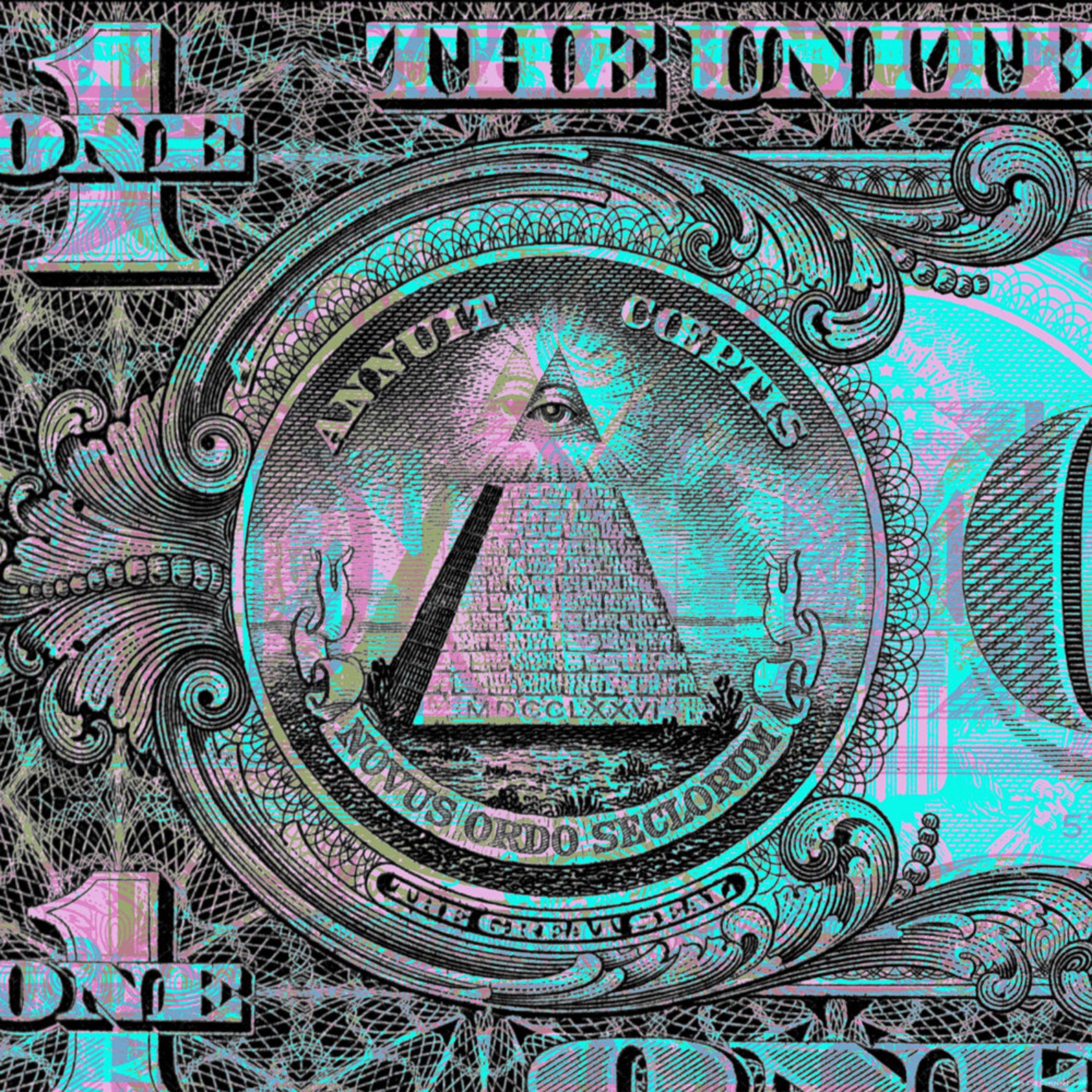 One-dollar-bill Reverse Side Warhol Style Print | Etsy