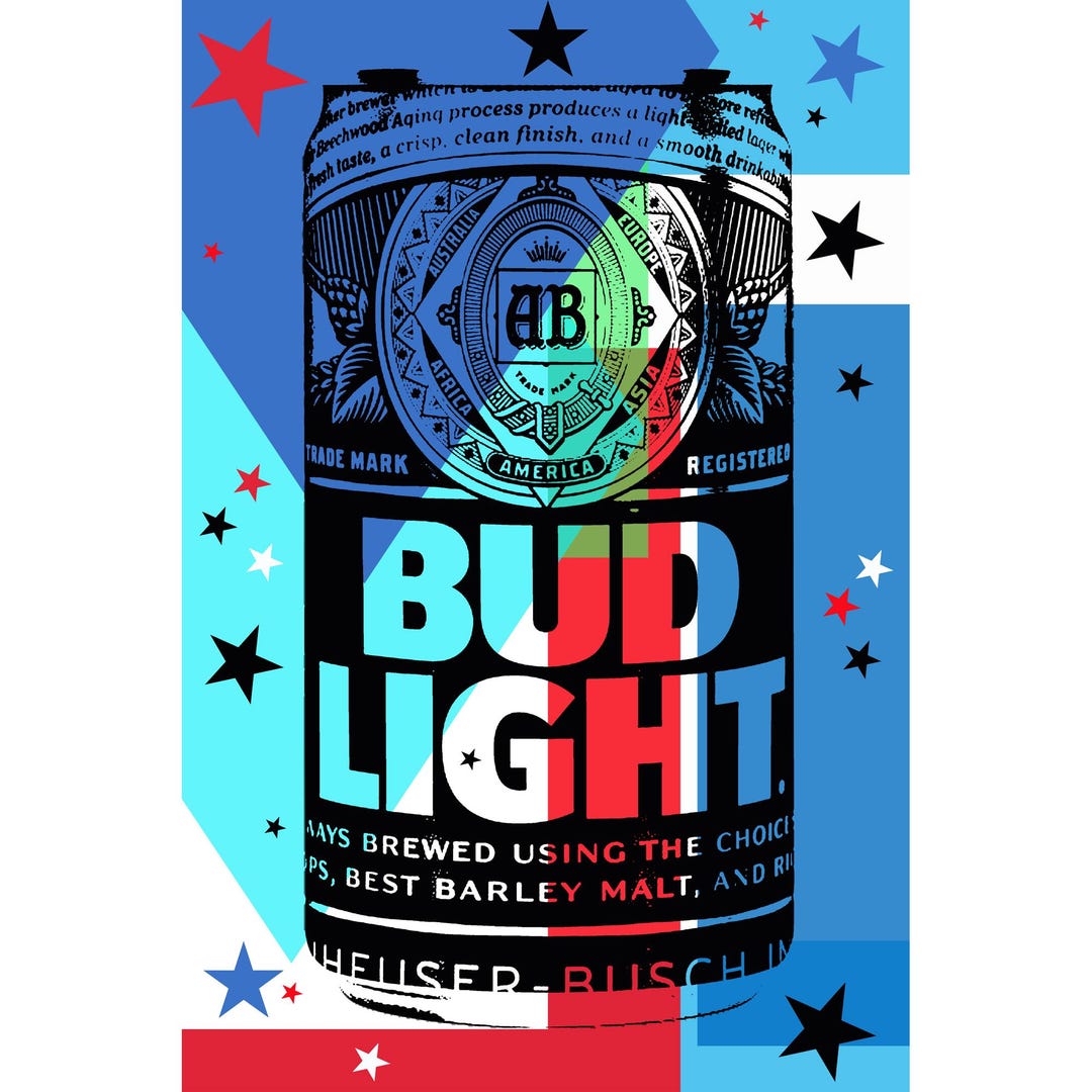 Bud Light Can 24"x36" Pop Art Poster - Giclee on Canvas - Etsy