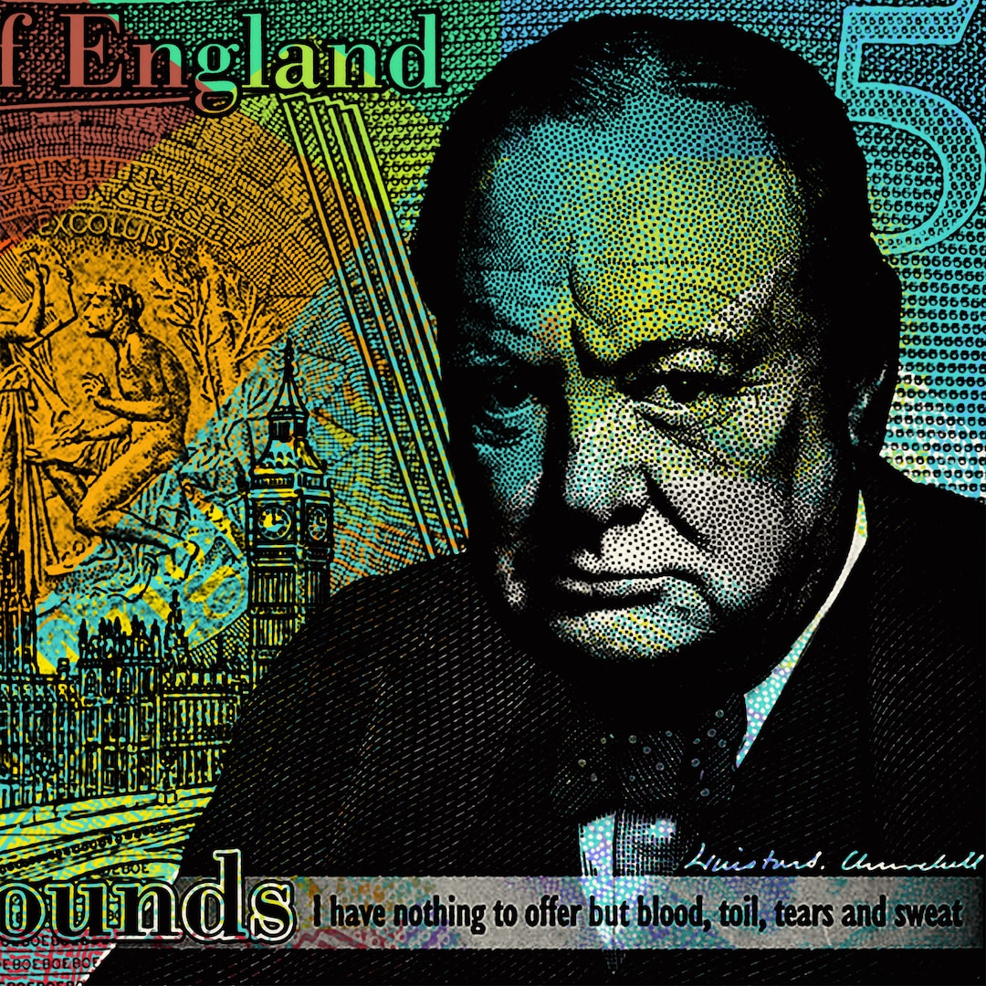 Winston Churchill Pop Art Warhol Style Print on Canvas - Etsy