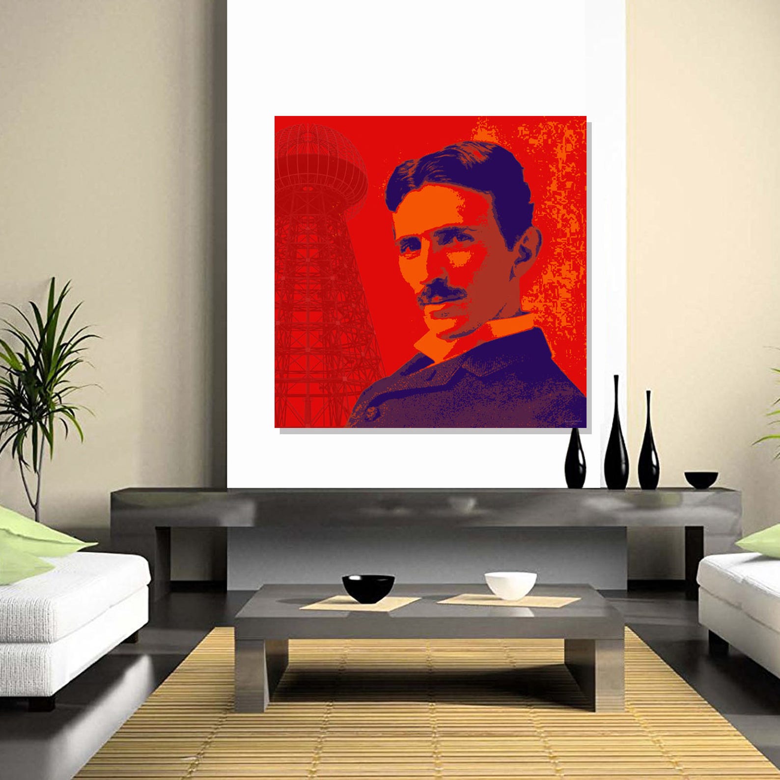 Nikola Tesla Pop Art Print Canvas - Etsy