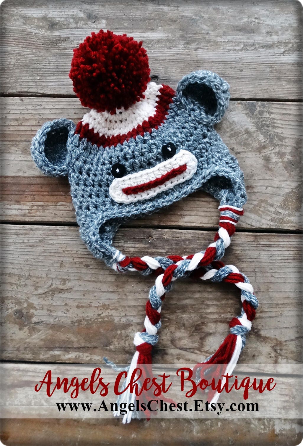 Crochet Pattern Sock Monkey hat by AngelsChest Includes | Etsy