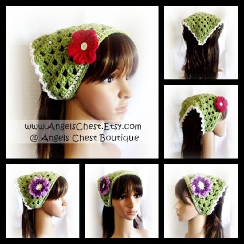 Crochet Cute Hair Kerchief Hair Accessories Spring Fashion - Etsy