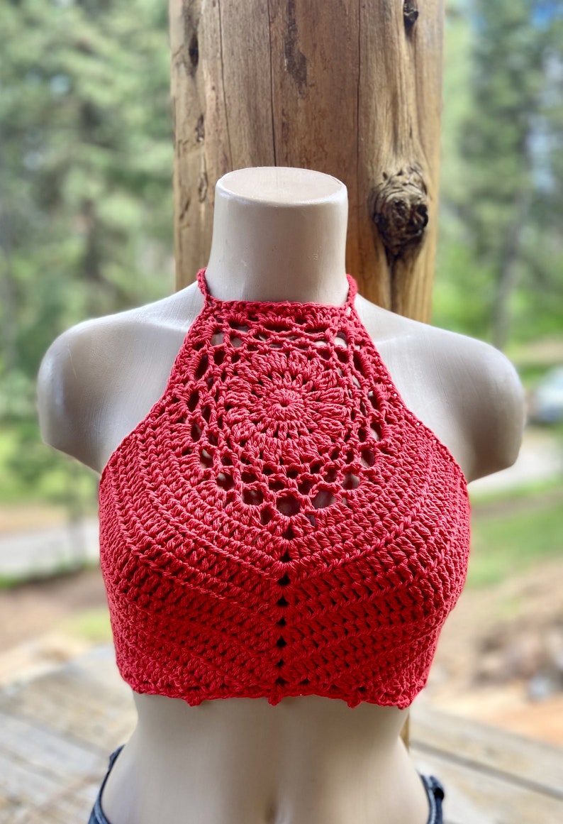 Crochet halter top Festival top Modern top Hippie Boho | Etsy