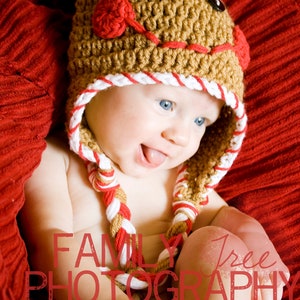 Gingerbread Cookie Crochet Hat Pattern Size Newborn to Preteen Boutique ...