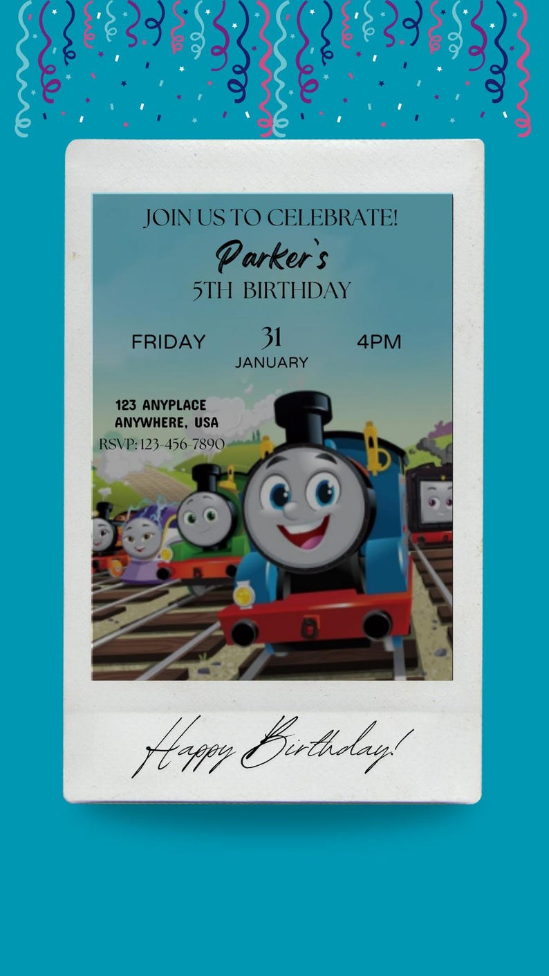 Thomas the Tank Engine, Thomas the Train, Boy Birthday, Editable ...