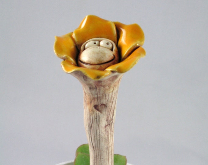 Planter Creep Medium Flower Handmade Stoneware - Etsy