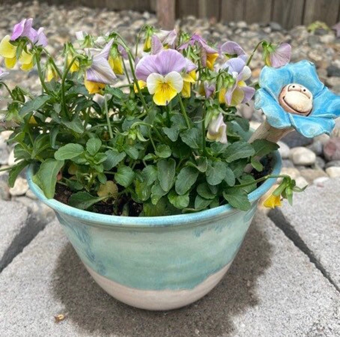 Planter Creep Medium Flower Handmade Stoneware | Etsy