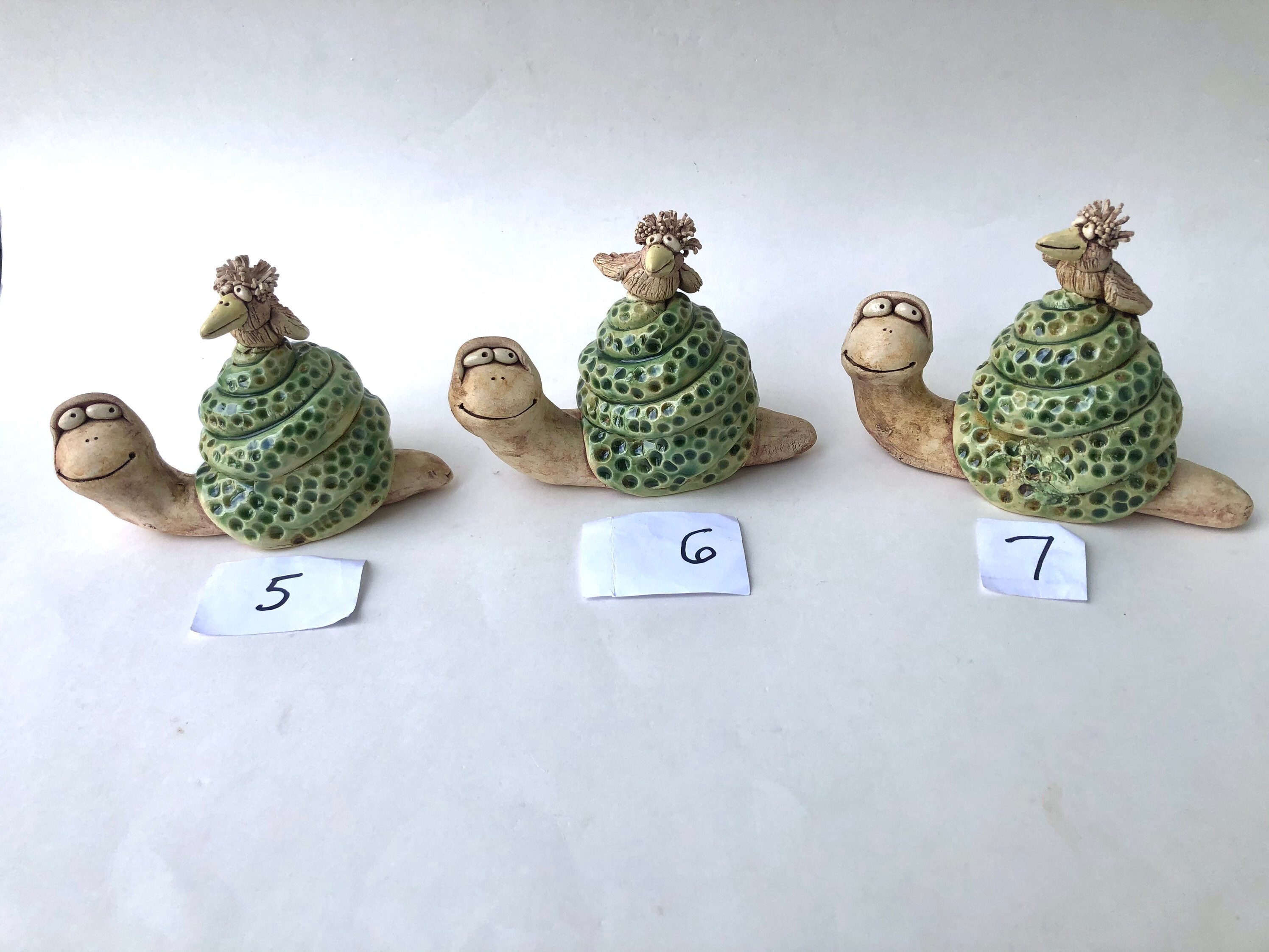 Snail with bird Handmade Stoneware | Etsy