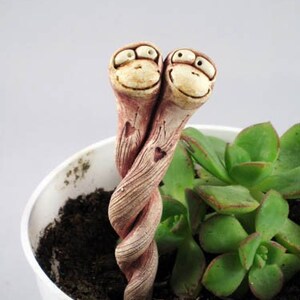 Planter Creeps Tiny Double Handmade Stoneware - Etsy