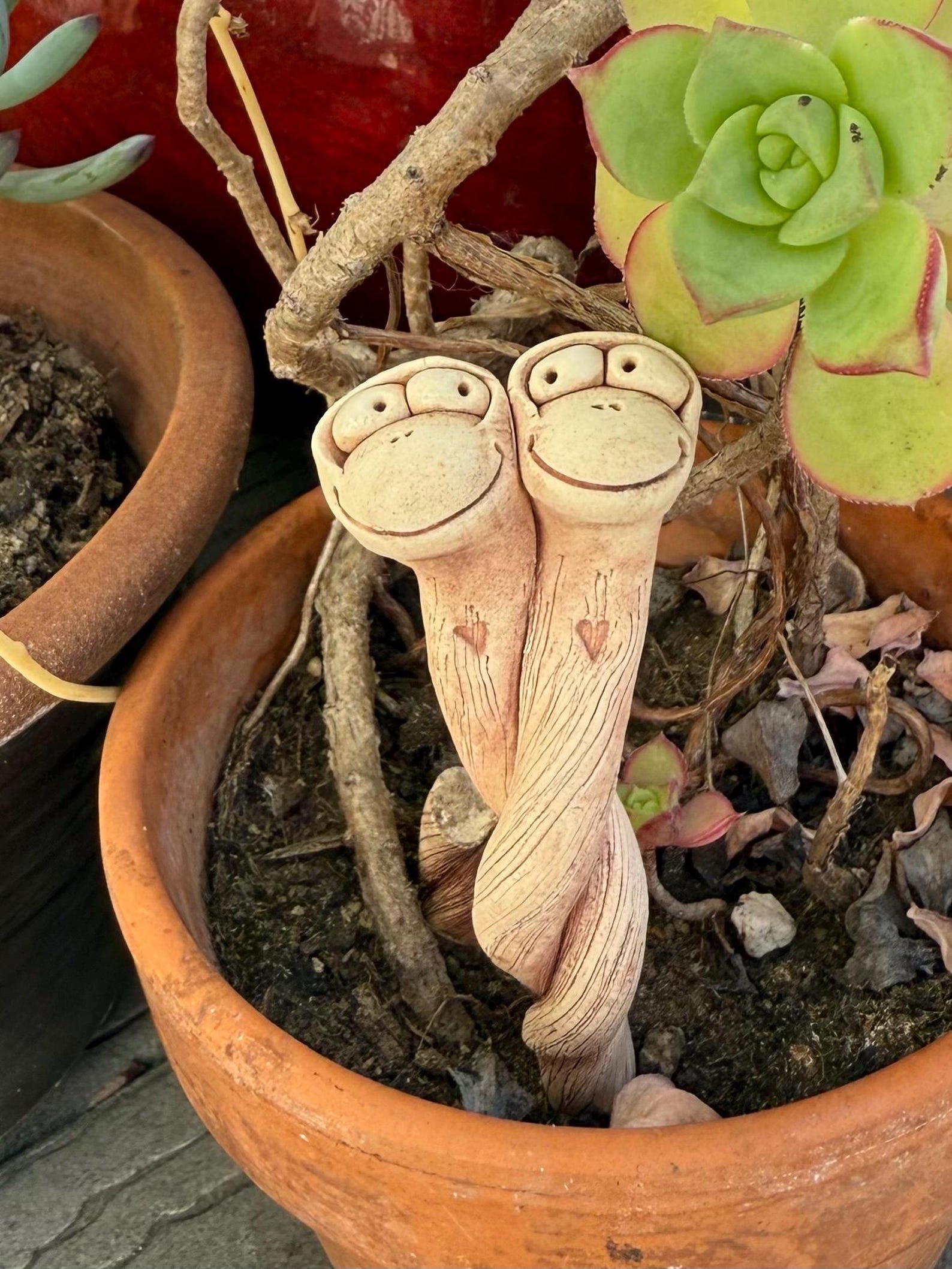 Planter Creeps Tiny Double Handmade Stoneware - Etsy