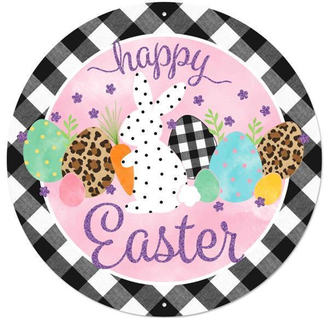 CBI Sign, Happy Easter, Metal Sign, 12" Diameter, Pre-drilled Holes ...