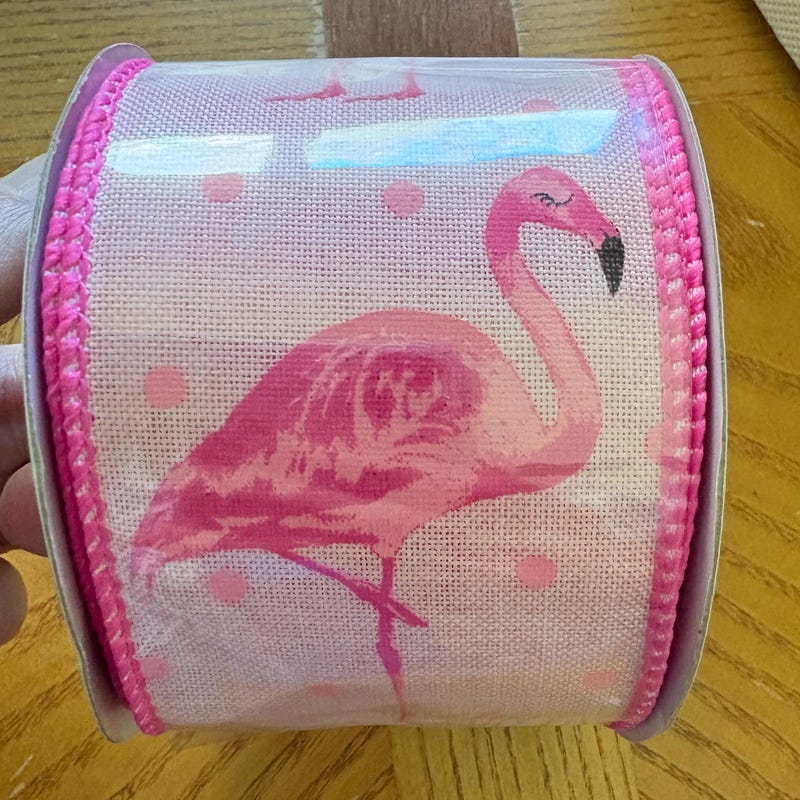 Flamingo Ribbon Wired - Etsy