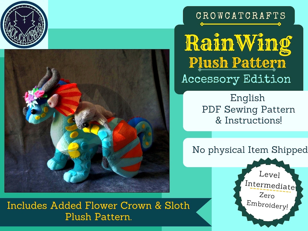 Wings of Fire Rainwing Sewing Plush Pattern_ Accessory Edition ...