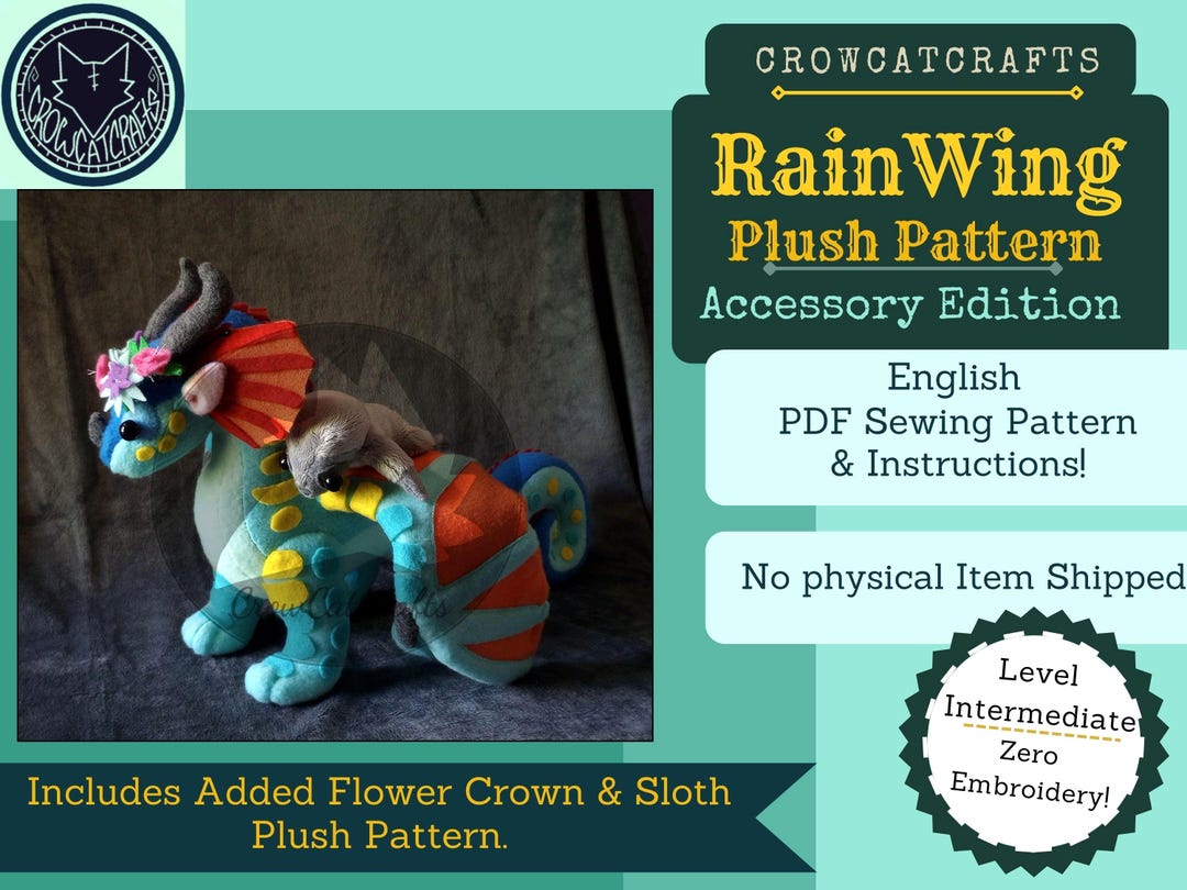 Wings of Fire Rainwing Sewing Plush Pattern_ Accessory Edition ...
