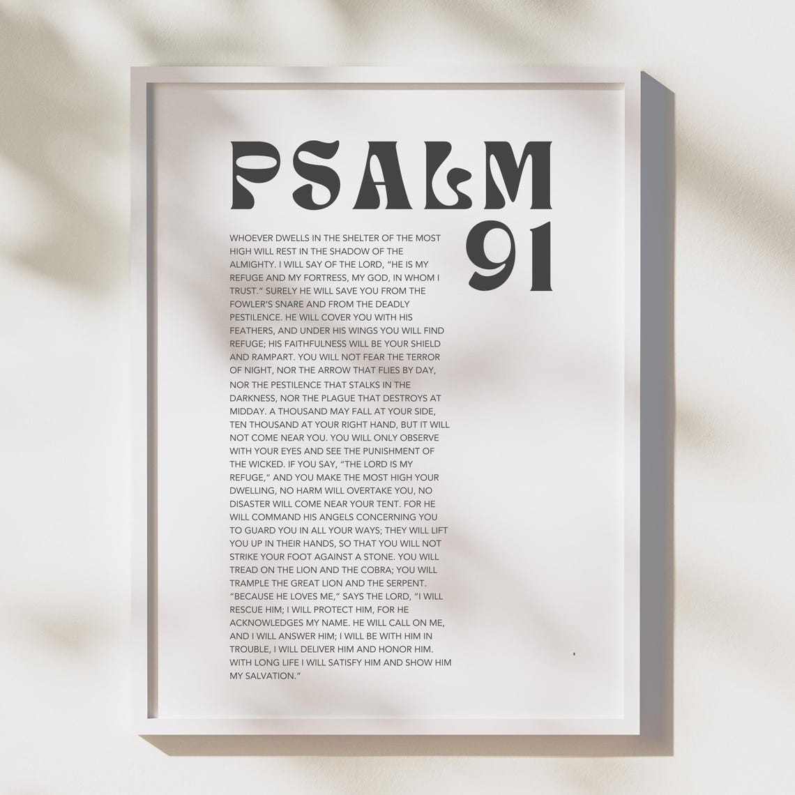 PSALM 91 Wall Art Christianity Wall Art Print Christianity Artful Wall ...