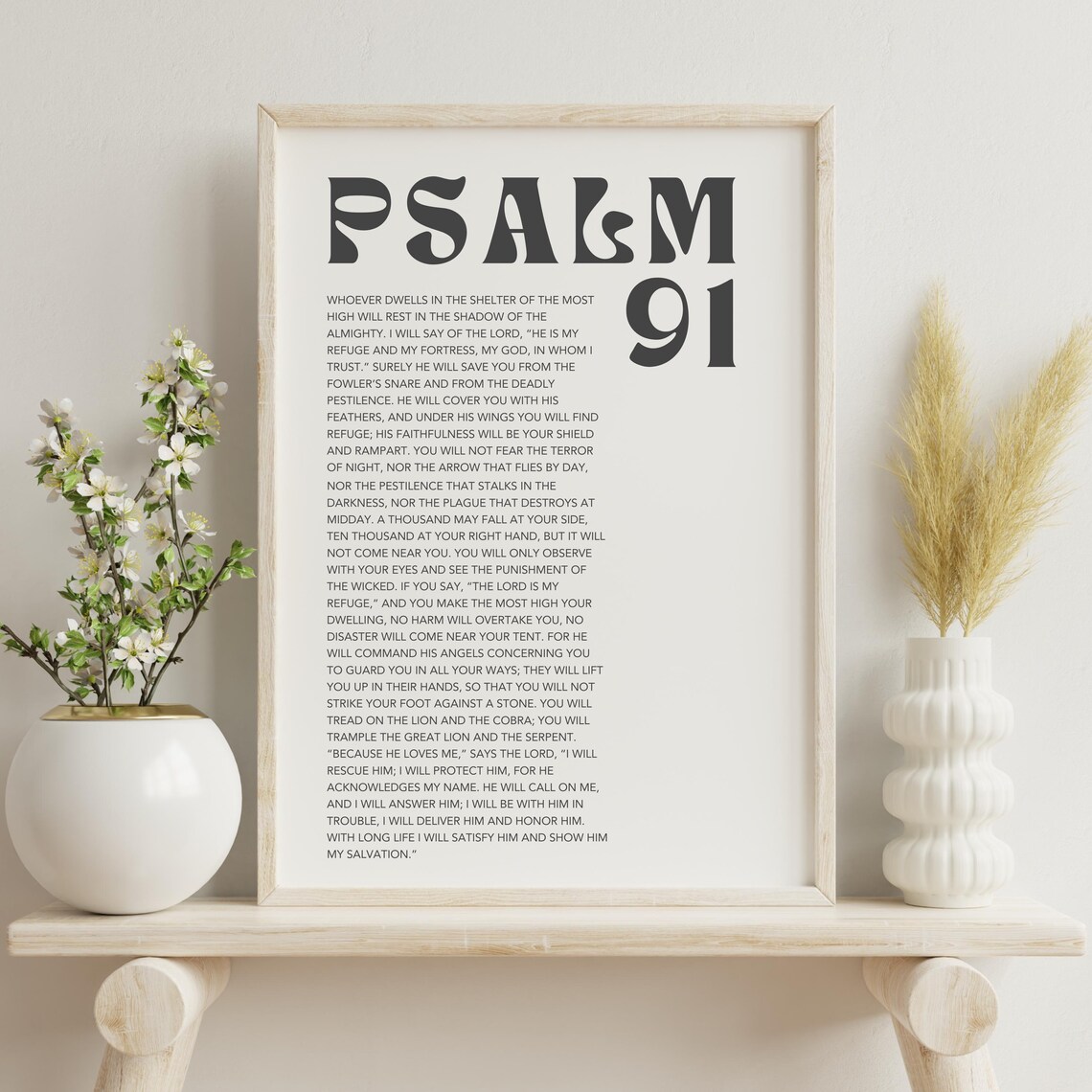 PSALM 91 Wall Art Christianity Wall Art Print Christianity Artful Wall ...