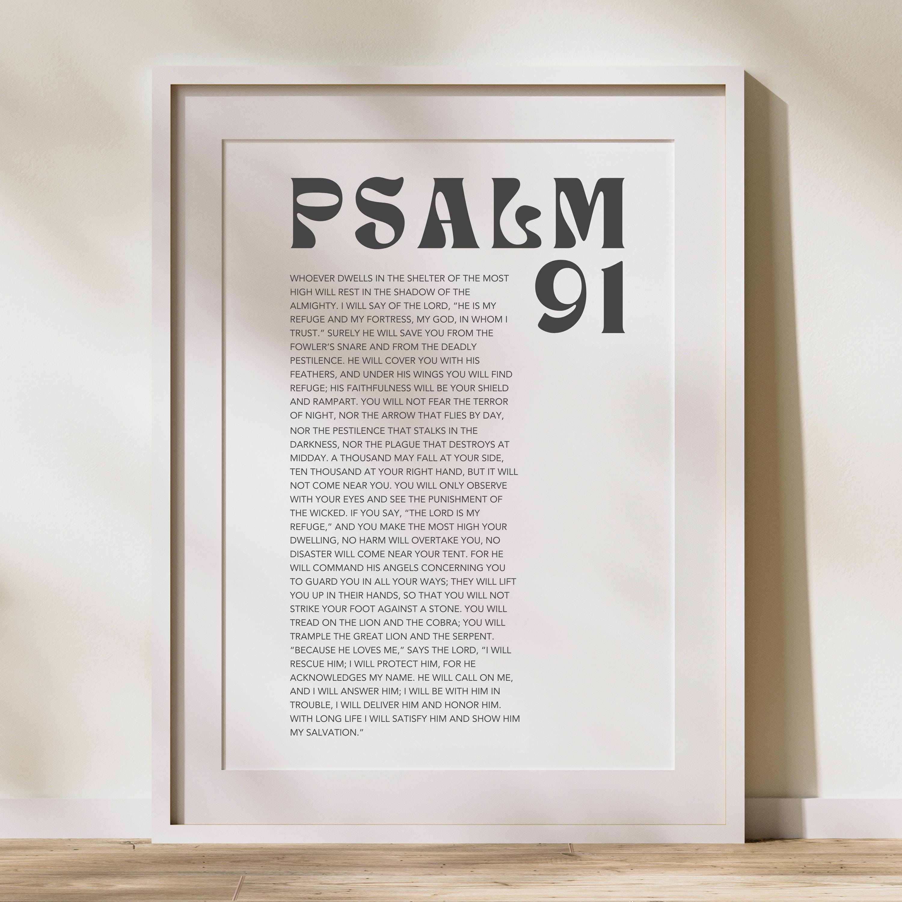 PSALM 91 Wall Art Christianity Wall Art Print Christianity Artful Wall ...