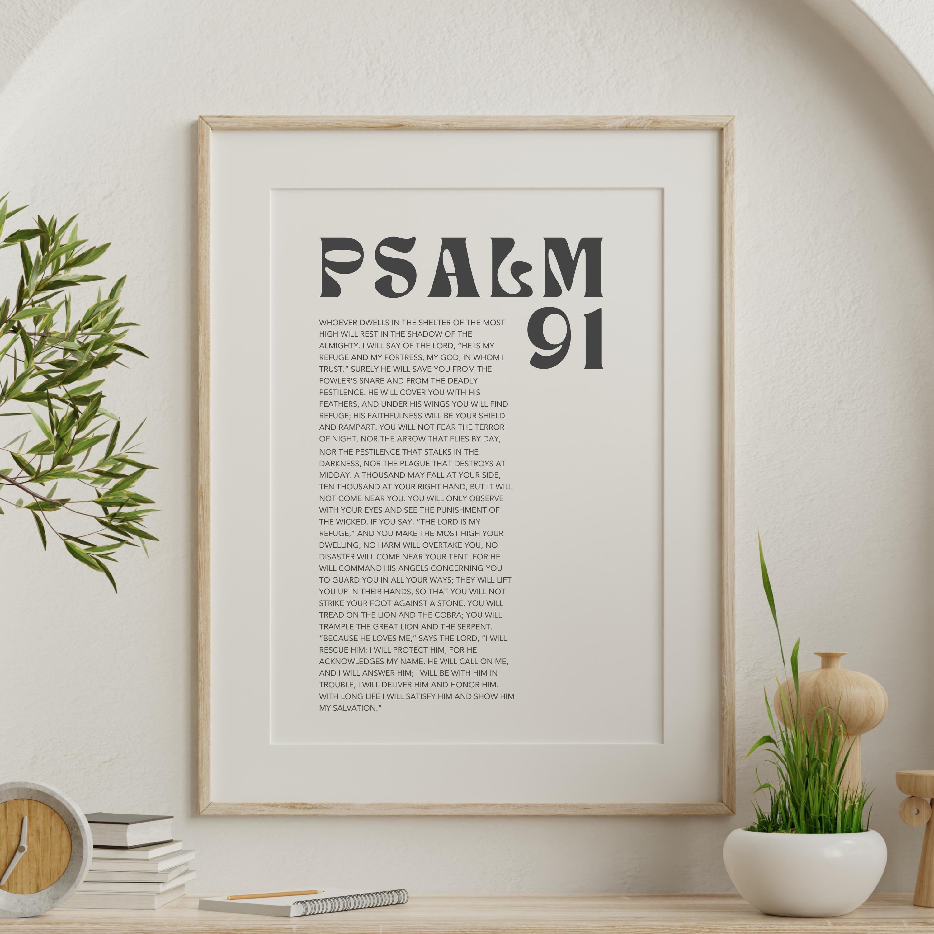 PSALM 91 Wall Art Christianity Wall Art Print Christianity Artful Wall ...