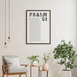 PSALM 91 Wall Art Christianity Wall Art Print Christianity Artful Wall ...