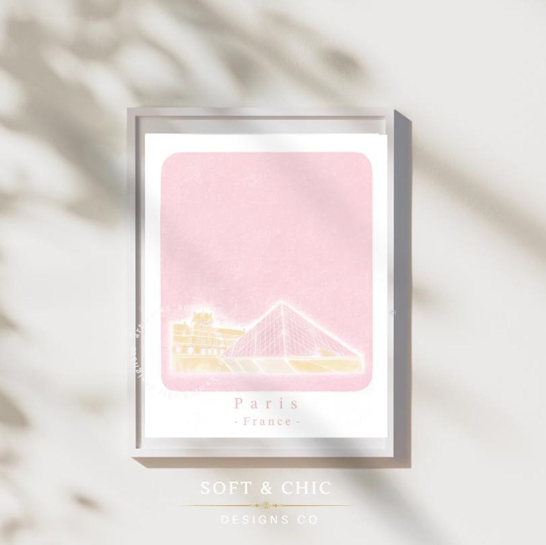 Louvre Print, Louvre Museum Illustration, Louvre Drawing, Paris France ...