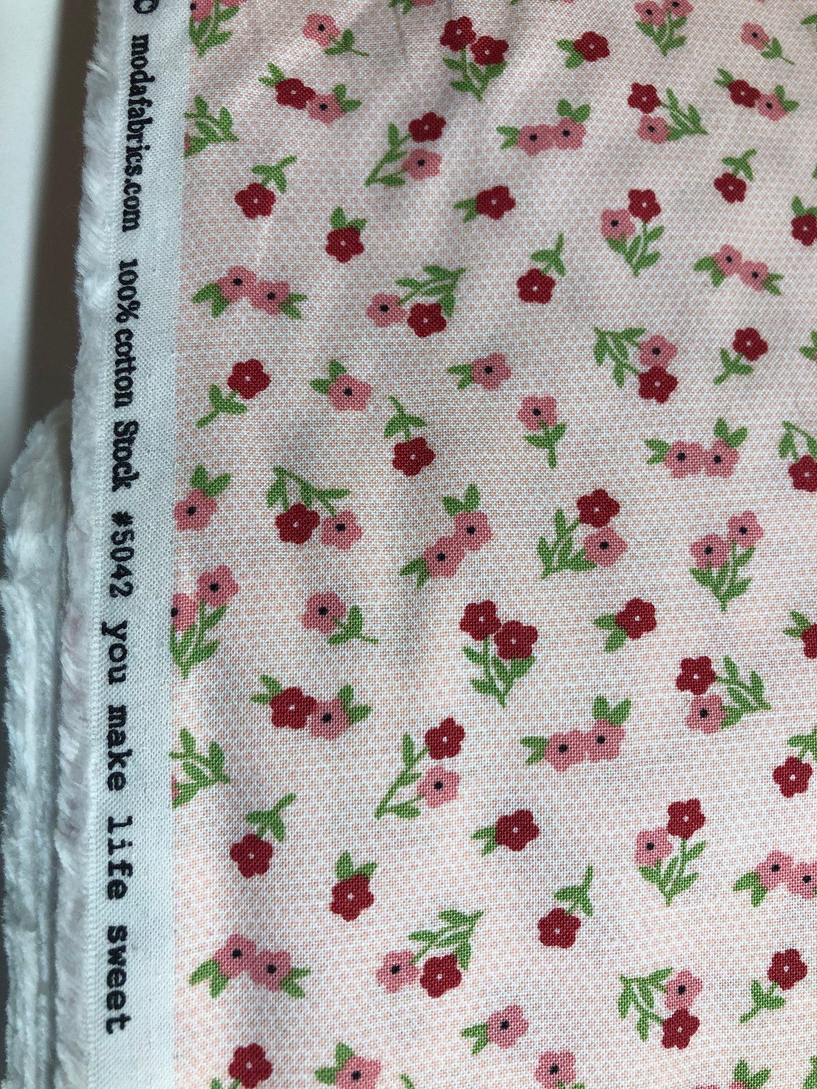 Pink Flowers Calico - Etsy