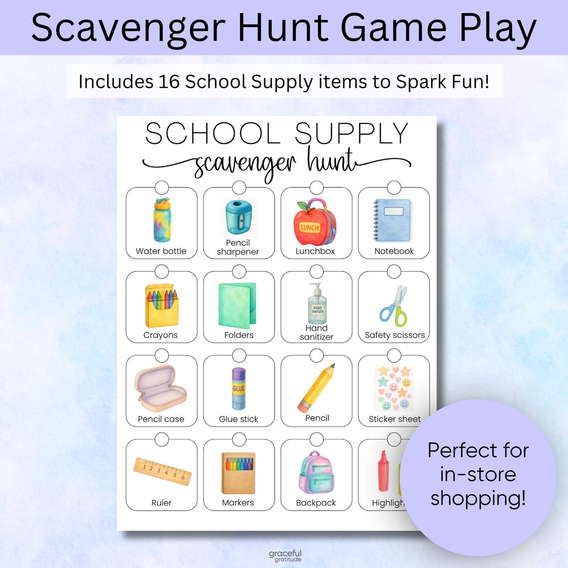 School Supply Scavenger Hunt Printable – Fun Back-to-school Activity ...