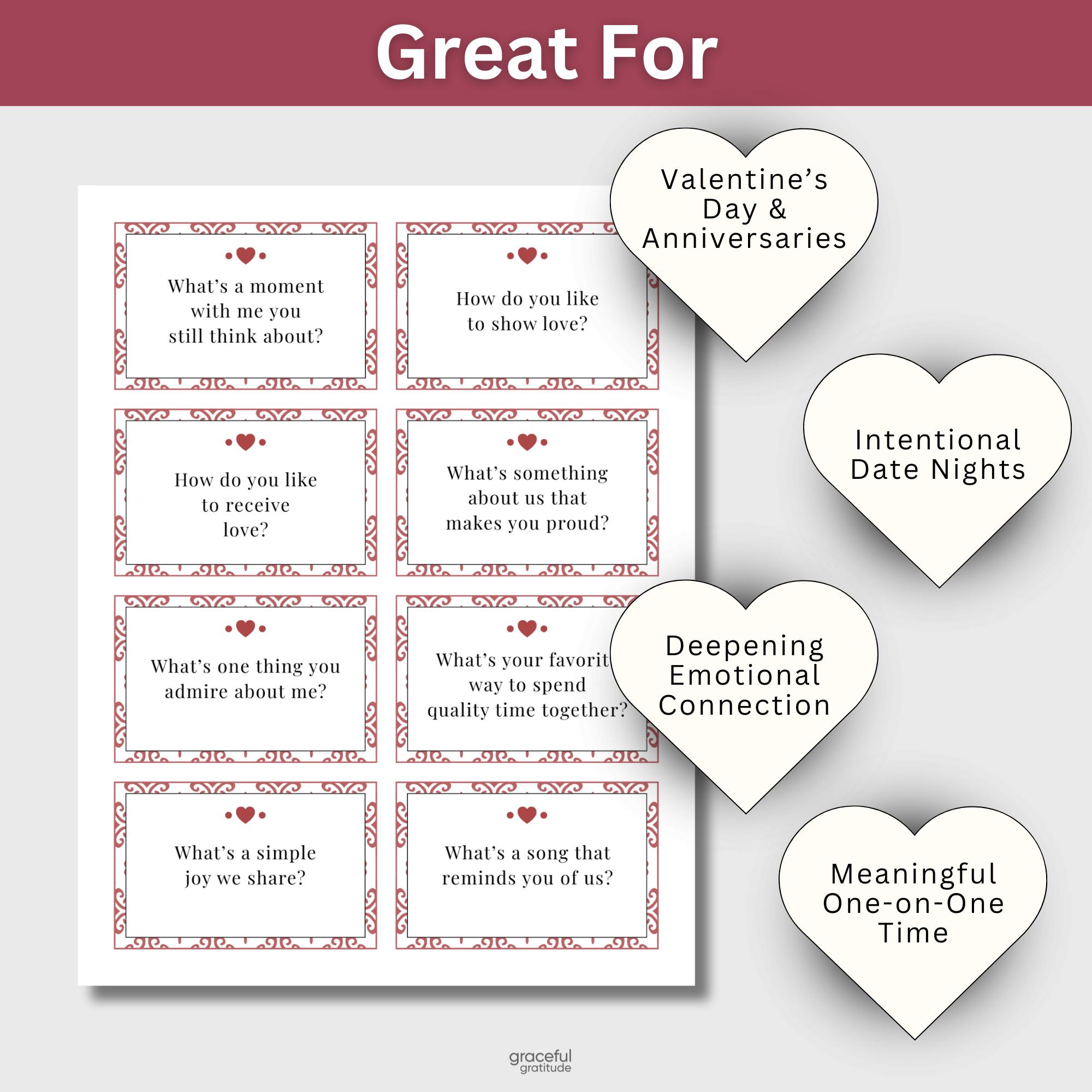 Valentine Conversation Cards for Couples | Meaningful Relationship ...