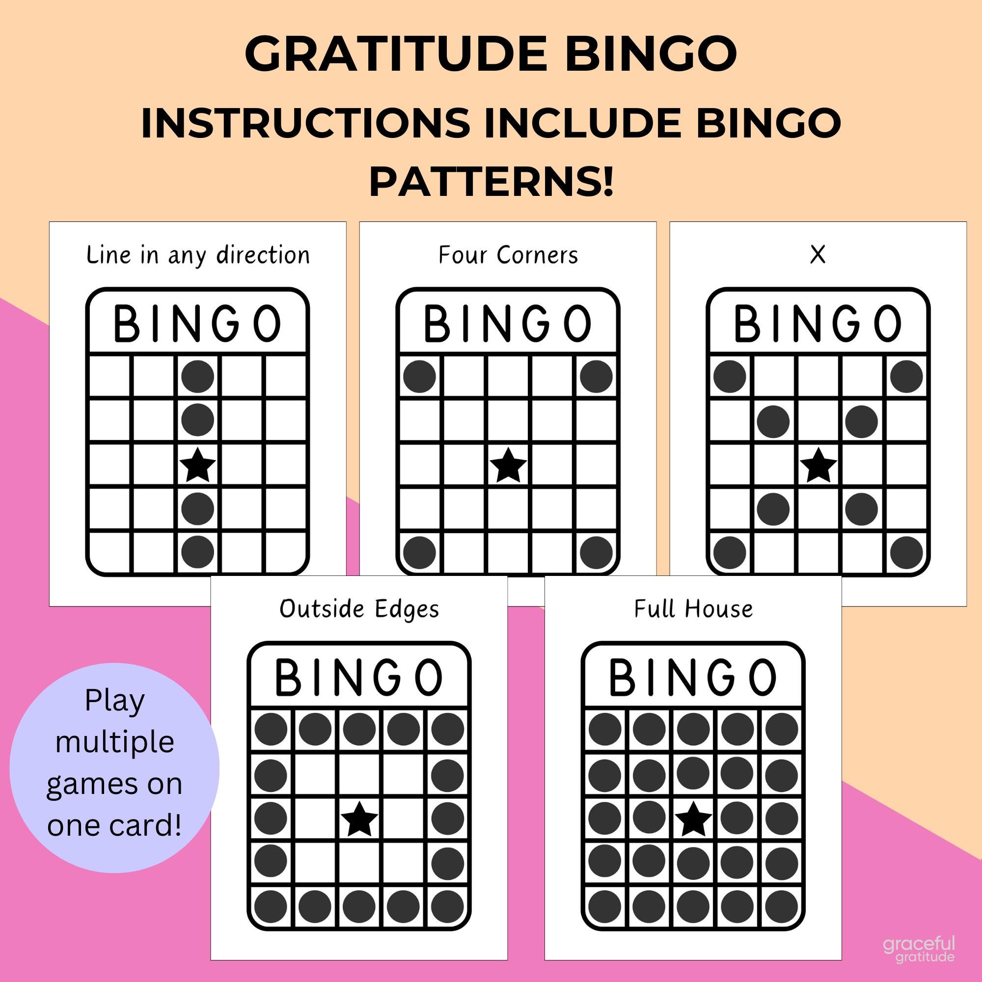 Group Gratitude Bingo Printable Mindfulness Activity Instant Download ...