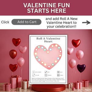 Valentine's Day Dice Game for Kids | Roll A Heart | Classroom Party ...