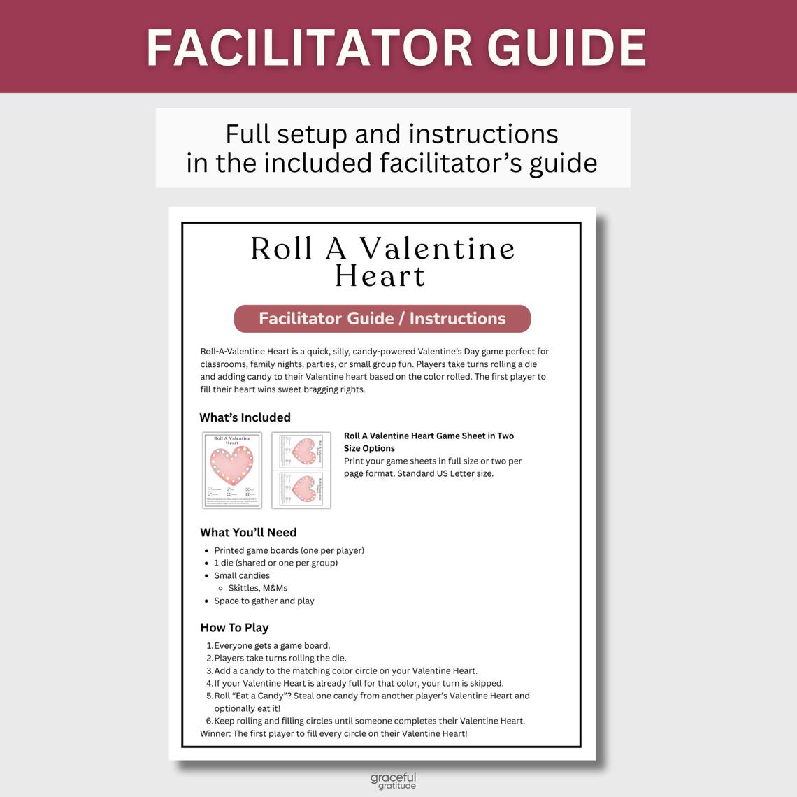 Valentine's Day Dice Game for Kids | Roll A Heart | Classroom Party ...