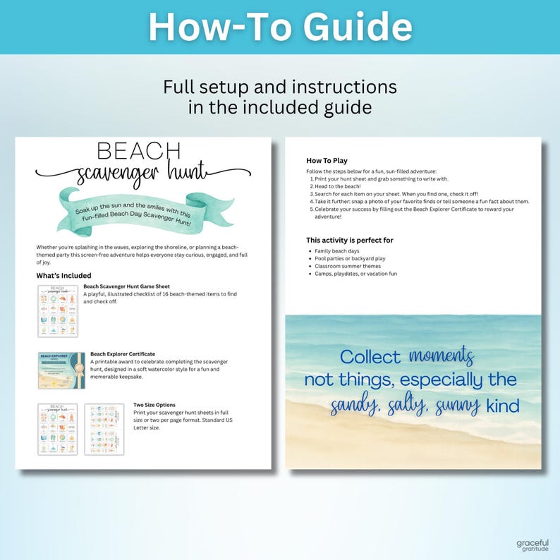 Beach Scavenger Hunt Printable | Summer Game for Kids & Families ...